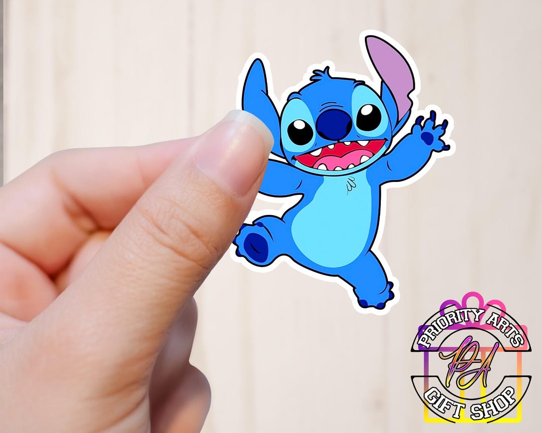 Stitch Sticker Easy Peel Waterproof Vinyl Sticker, Water Bottle Sticker ...