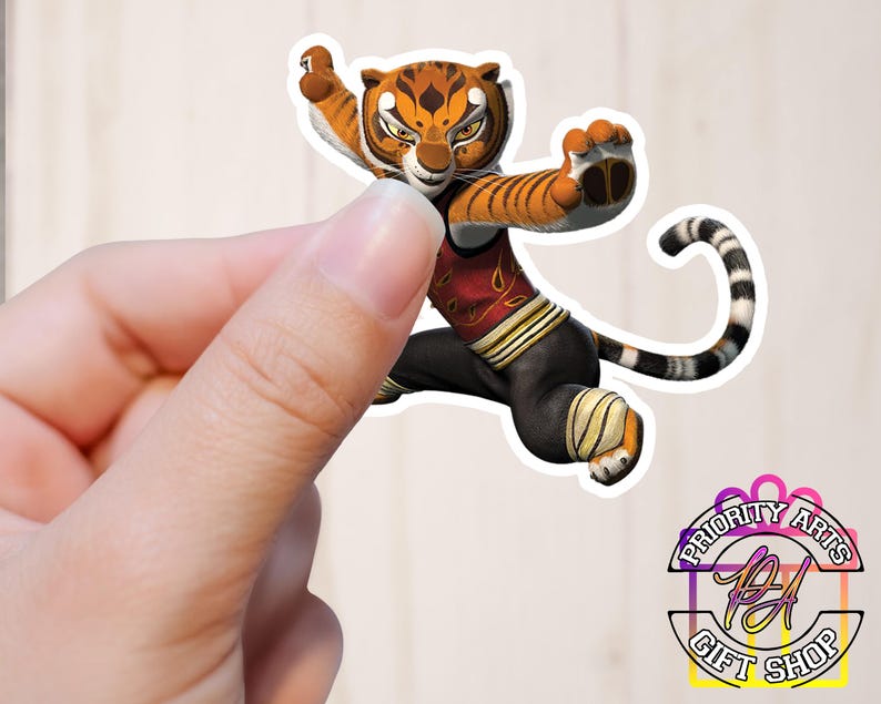Kung Fu Panda Sticker Easy Peel Waterproof Vinyl Sticker Set of 6 ...