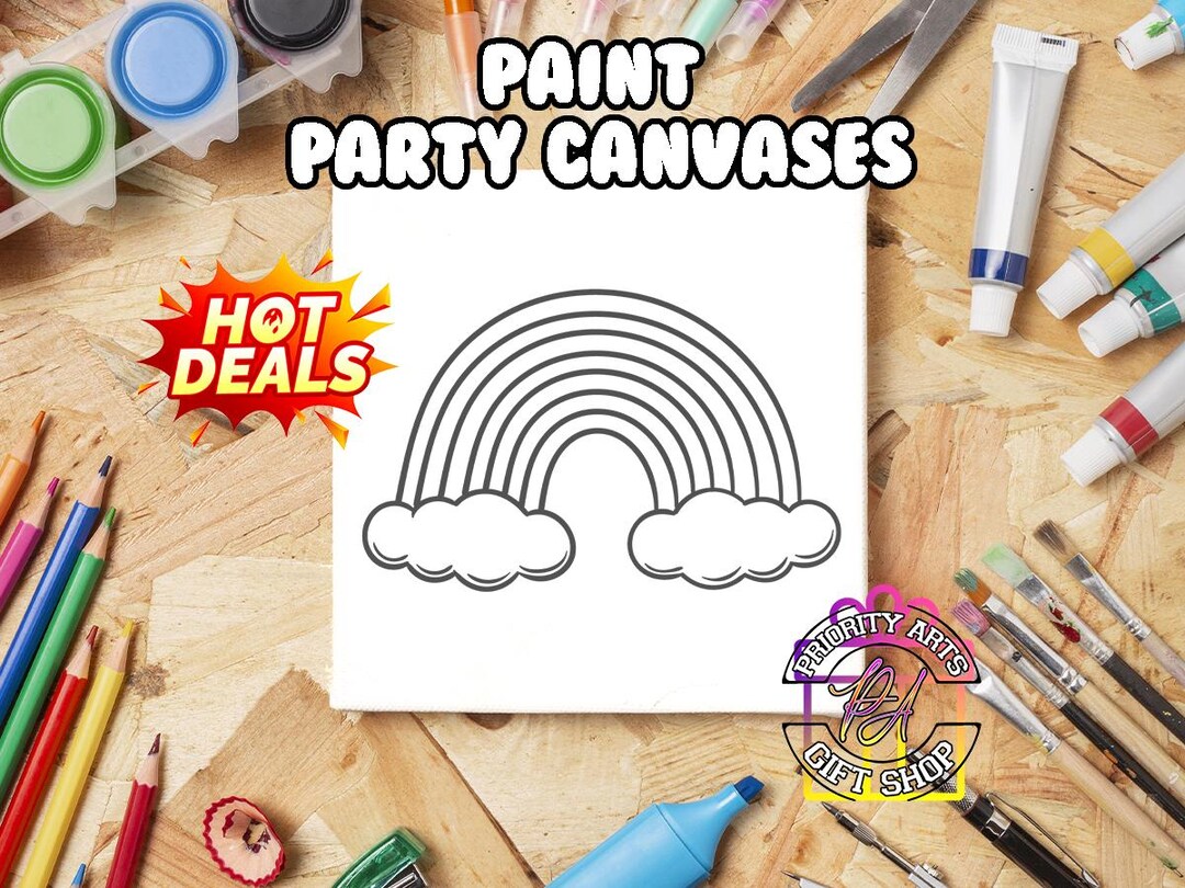 Rainbow Paint Party Canvases, Paint Party, Paint Party Canvases ...
