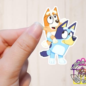 Bluey Stickers Easy Peel Waterproof Vinyl Sticker Set of 7, Water ...