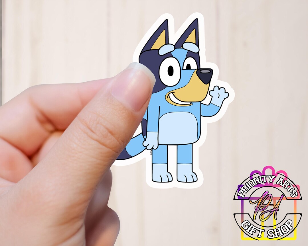 Bluey Stickers Easy Peel Waterproof Vinyl Sticker Set of 7, Water ...