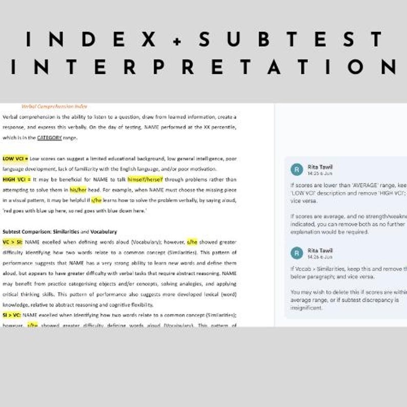 ADHD (adult) Report Template - Psychology - Etsy