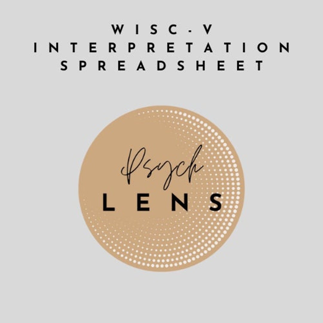 WISC-V Interpretation Spreadsheet - Psychology - Etsy