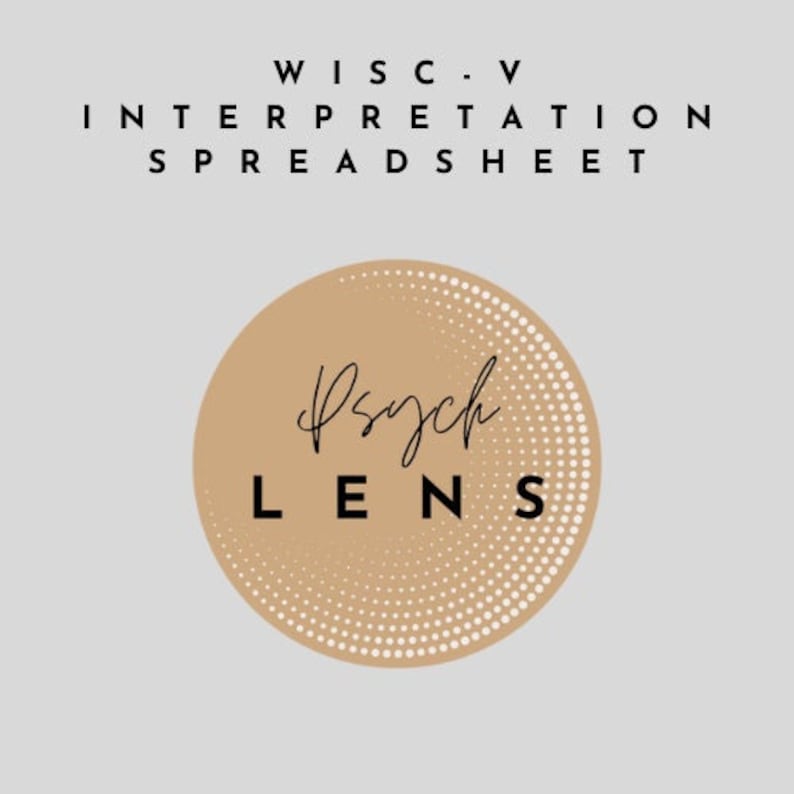 WISC-V Interpretation Spreadsheet - Psychology - Etsy