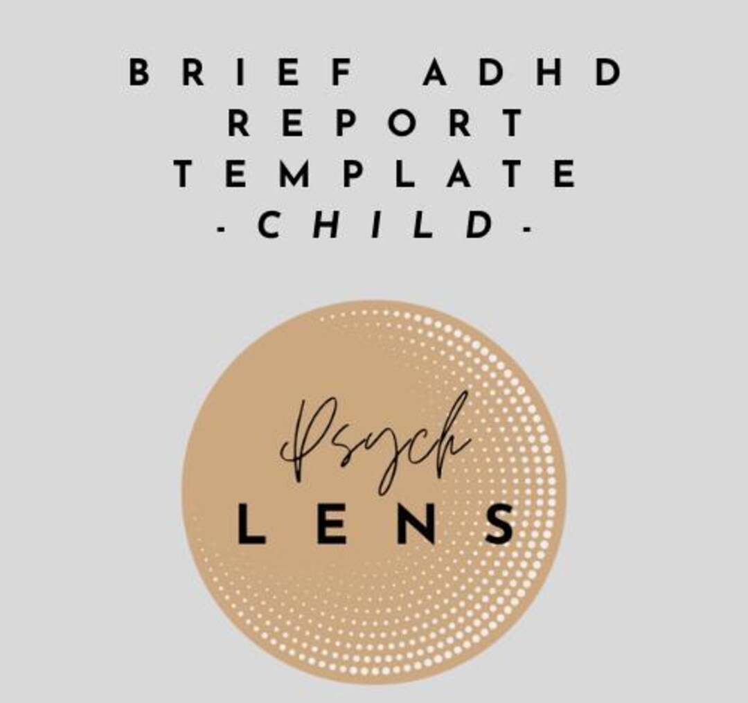 BRIEF ADHD (child) Report Template - Psychology - Etsy