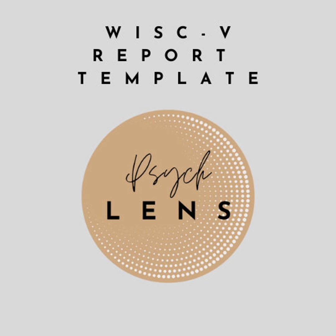WISC-V (ID) Report - Psychology - Etsy