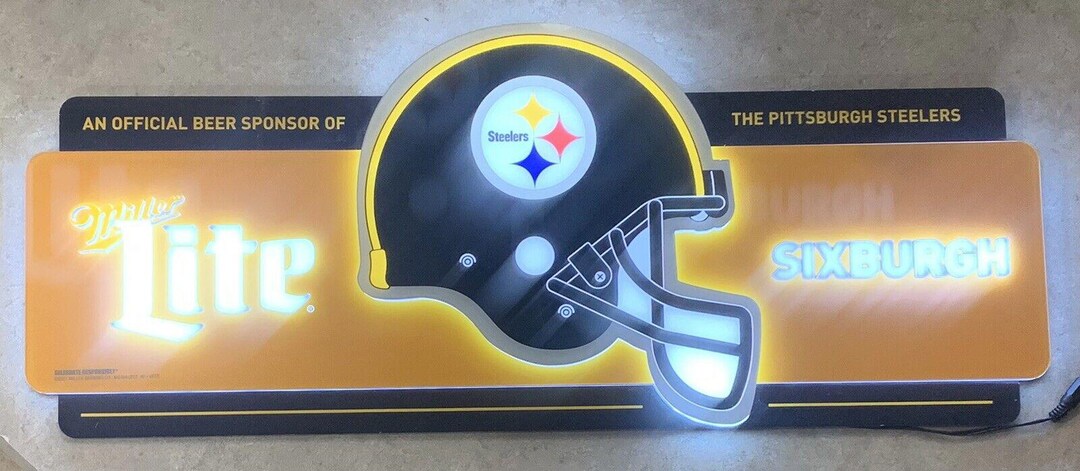 Pittsburgh Steelers Beer 28 Vivid LED Miller Lite Sign Bar Mancave Dads ...