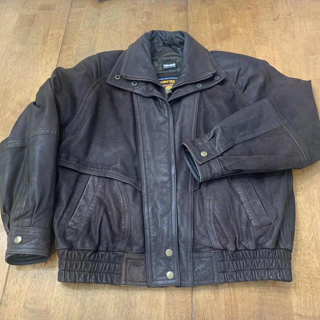 VTG Adventure Bound Mens Wilsons Leather Sz M Jacket Bomber Brown ...