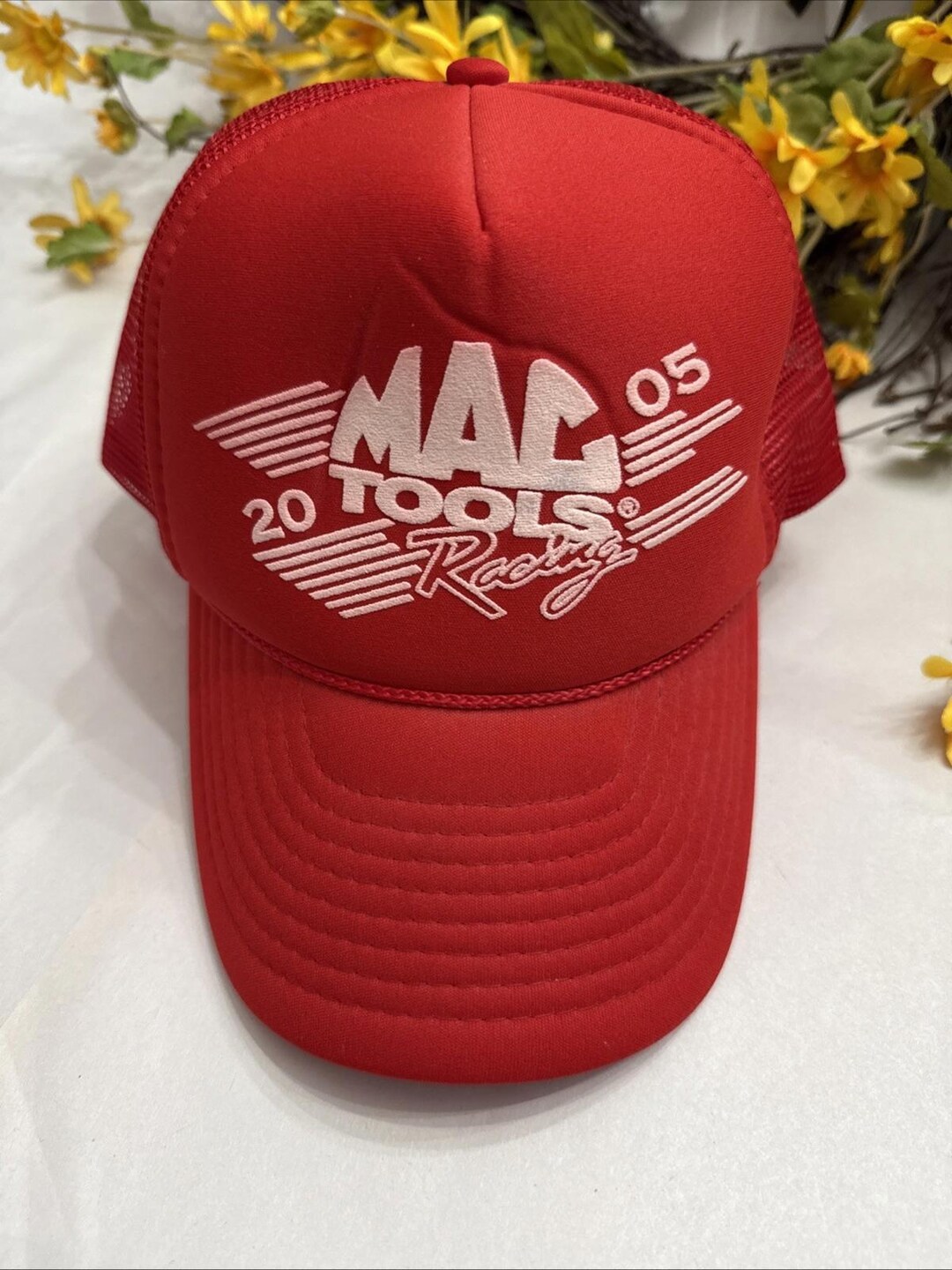 Vintage Mac Tools Racing Sportsman Rope Mesh Trucker Snapback Hat Cap ...