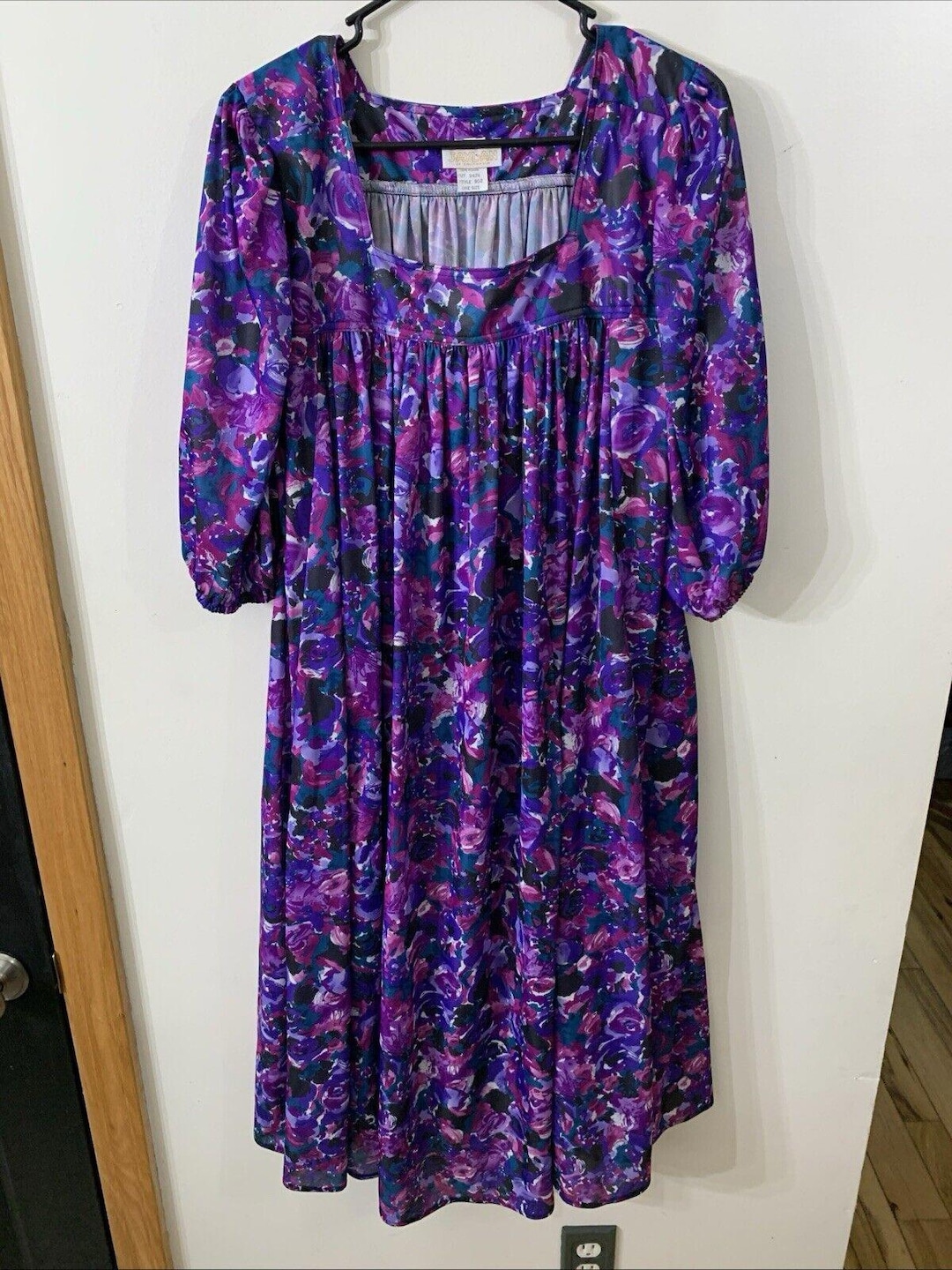 Jaylan of California Floral Tent House Dress Robe Kaftan Muumuu Mrs ...