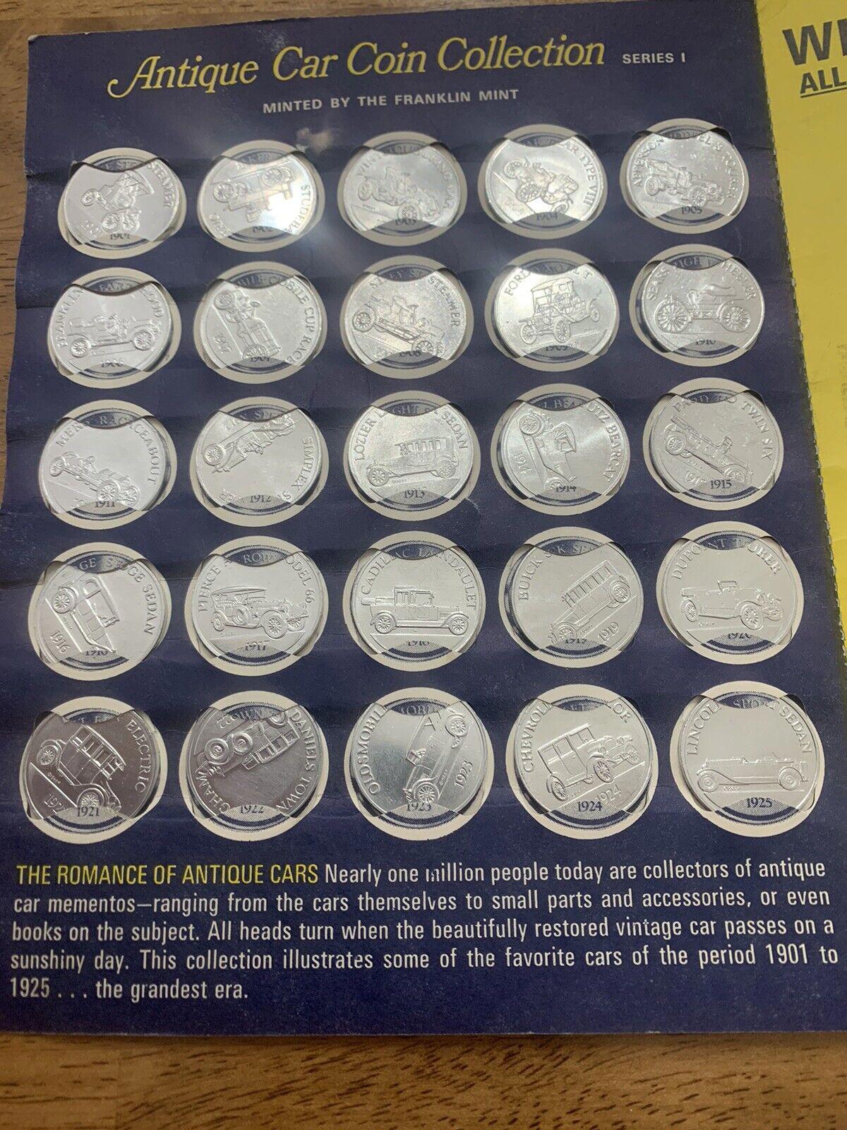 1960s Sunoco Antique Car Coin Collection Series 1 Franklin Mint ...