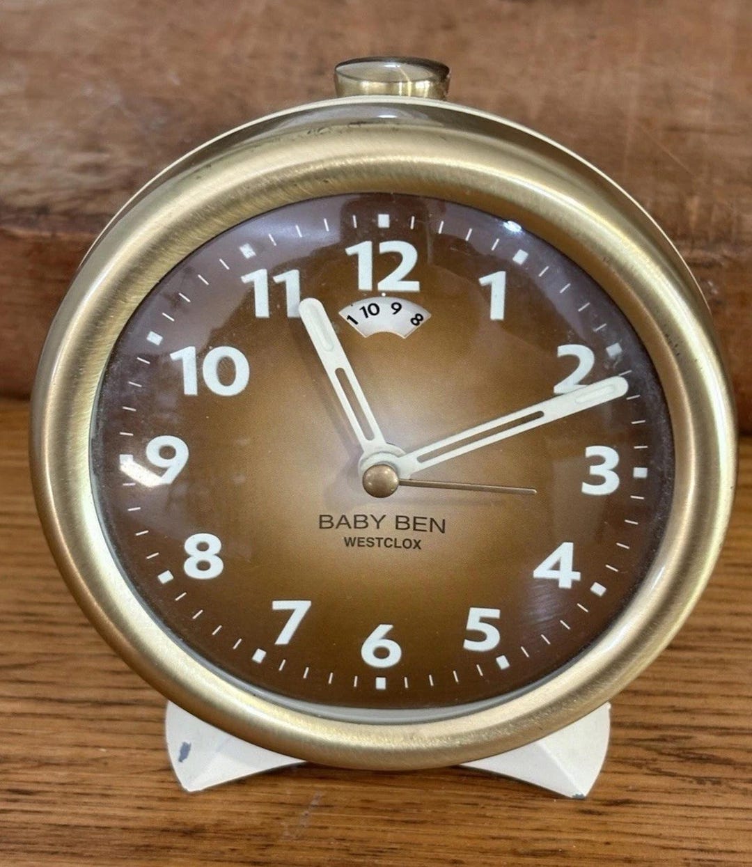 Westclox Baby Ben Style 10 Almond Case Brown Face Dial Alarm Clock ...