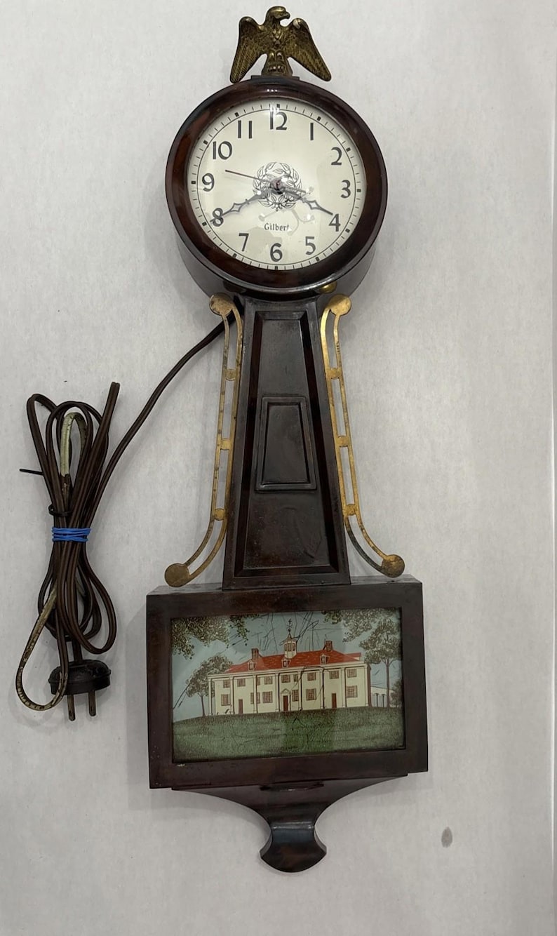 Vintage Gilbert Banjo Clock Plastic Case, Electric Works, Mt. Vernon ...