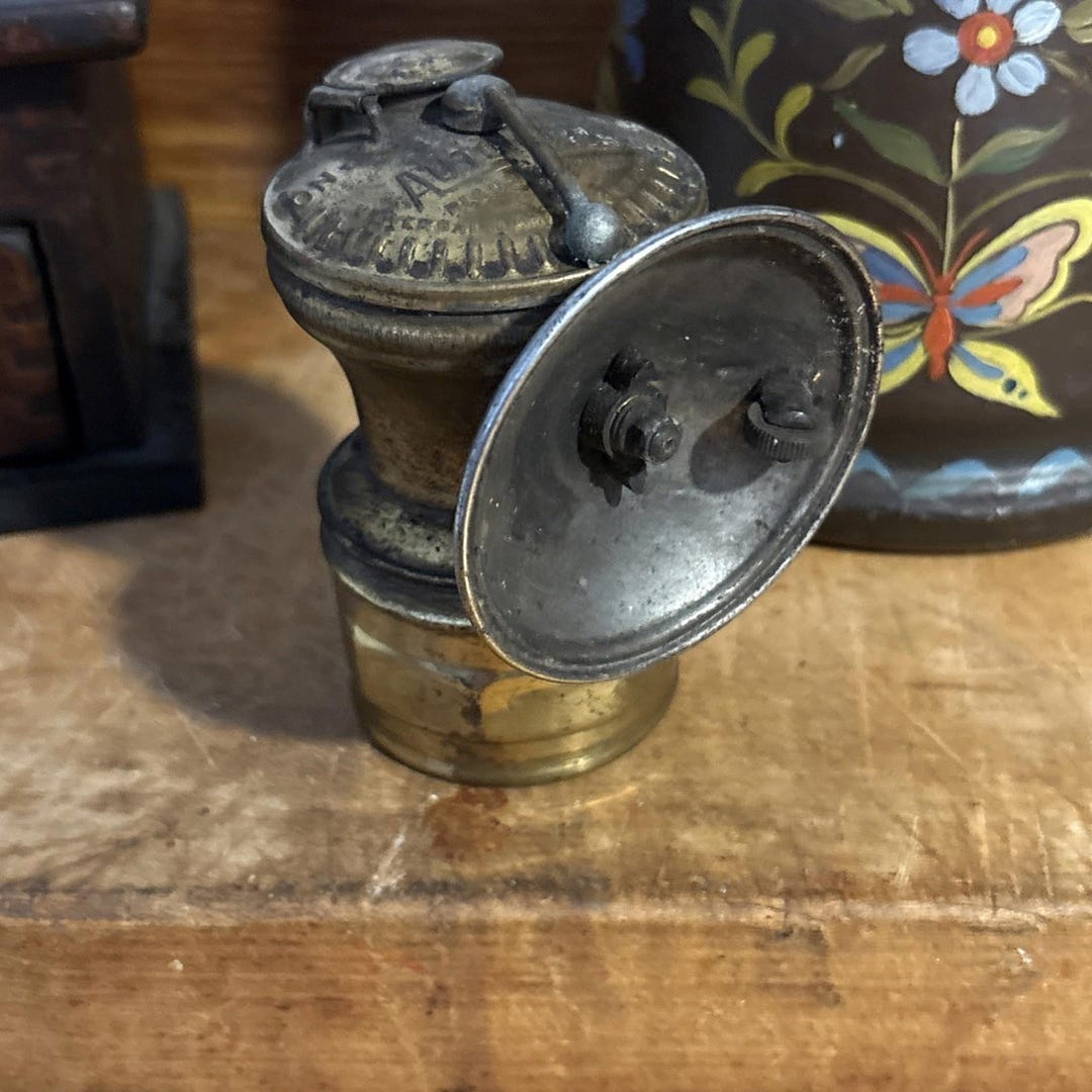 Autolite Universal Lamp Co Springfield ,IL Brass Coal Miner’s Carbide ...