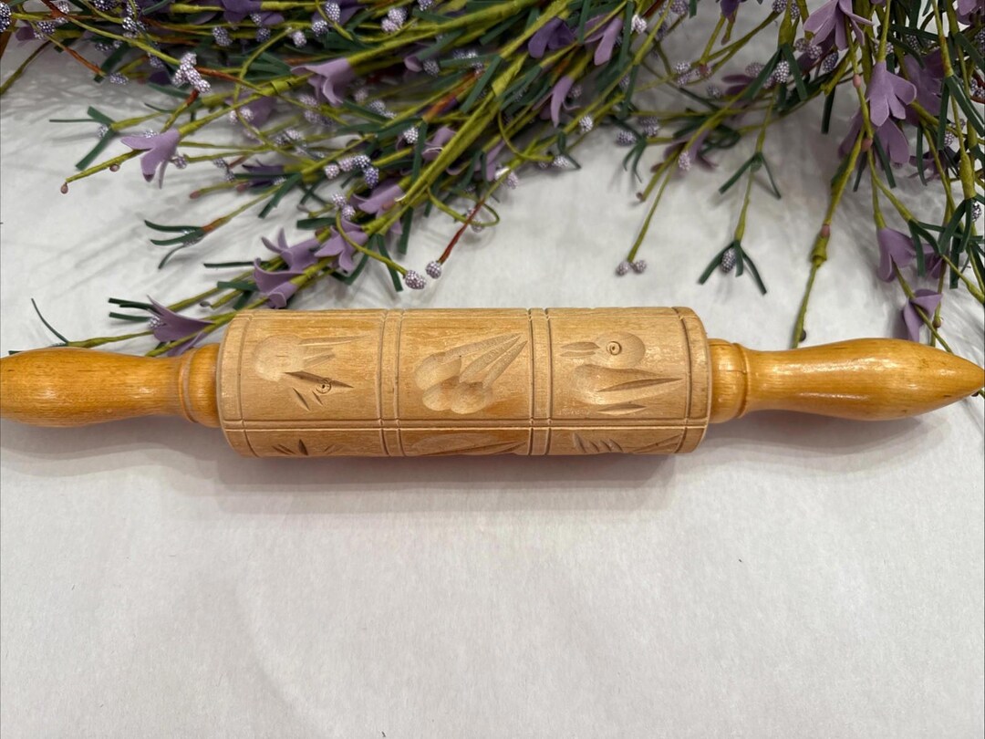 Vintage Springerle Cookie Roller Mold Rolling Pin 6” Made in Germany 12 ...