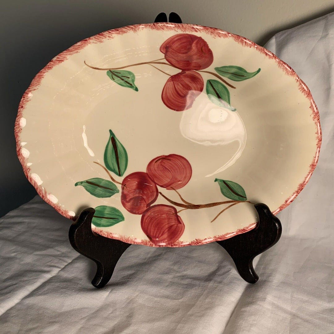 Southern Potteries Blue Ridge Colonial Crab Apple Serving Bowl 9 3/8 X ...