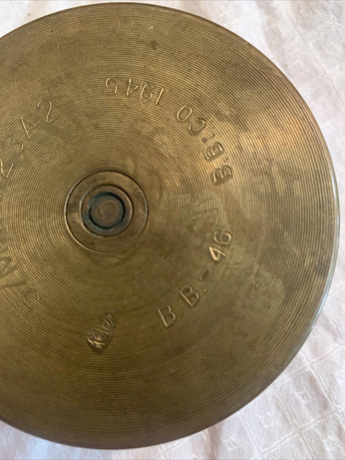1945 WWII Trench Art Artillery Shell Ashtray 57MM M23A2, B.B. 46, B.B ...