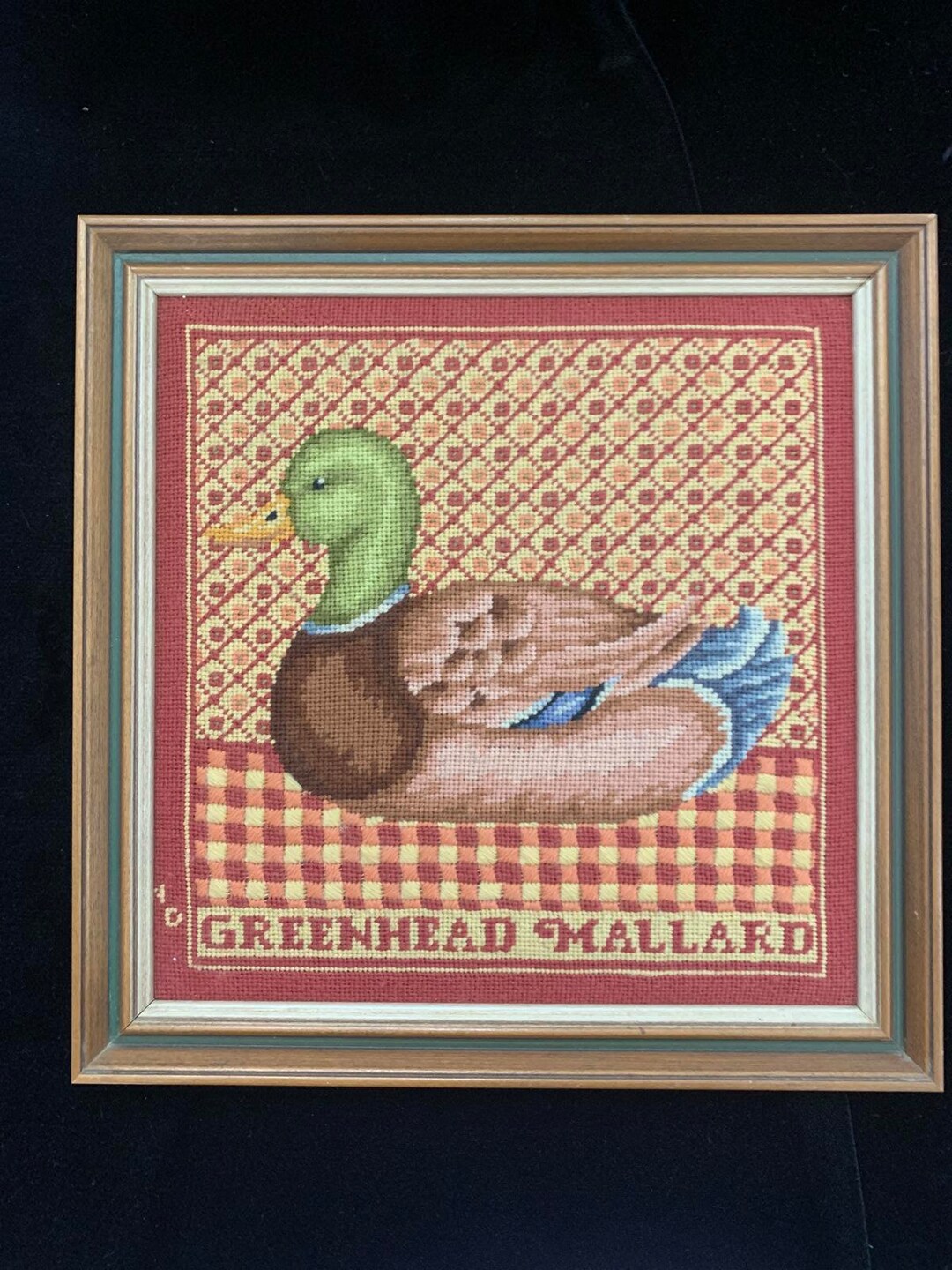 Vintage Framed Needlepoint Mallard Duck Hunting Camp Decor Birds - Etsy