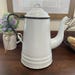 Primitive VTG Enamelware Coffee Pot Gooseneck Spout Pitcher Cottage ...