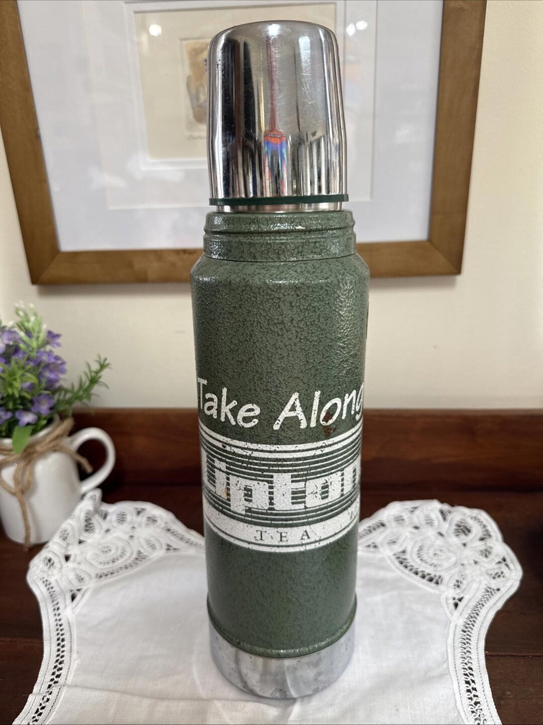 VTG Stanley Aladdin Lipton Tea Take Along ONE QUART Thermos A-944DH ...