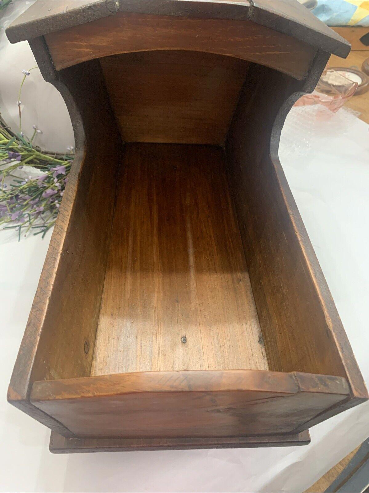 Vintage Wooden Rocking Doll Cradle W/ Hood ~ Handmade Primitive Style ...