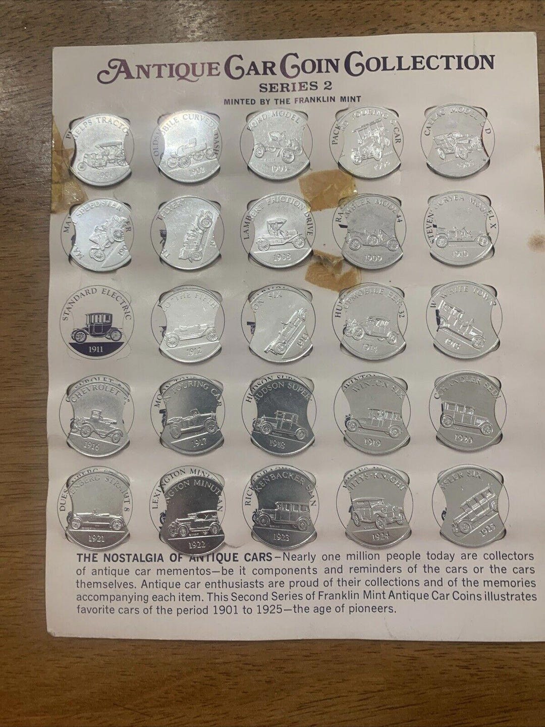 1969 the Franklin Mint Sunoco Antique Car Coin Collection Series 2 23 ...