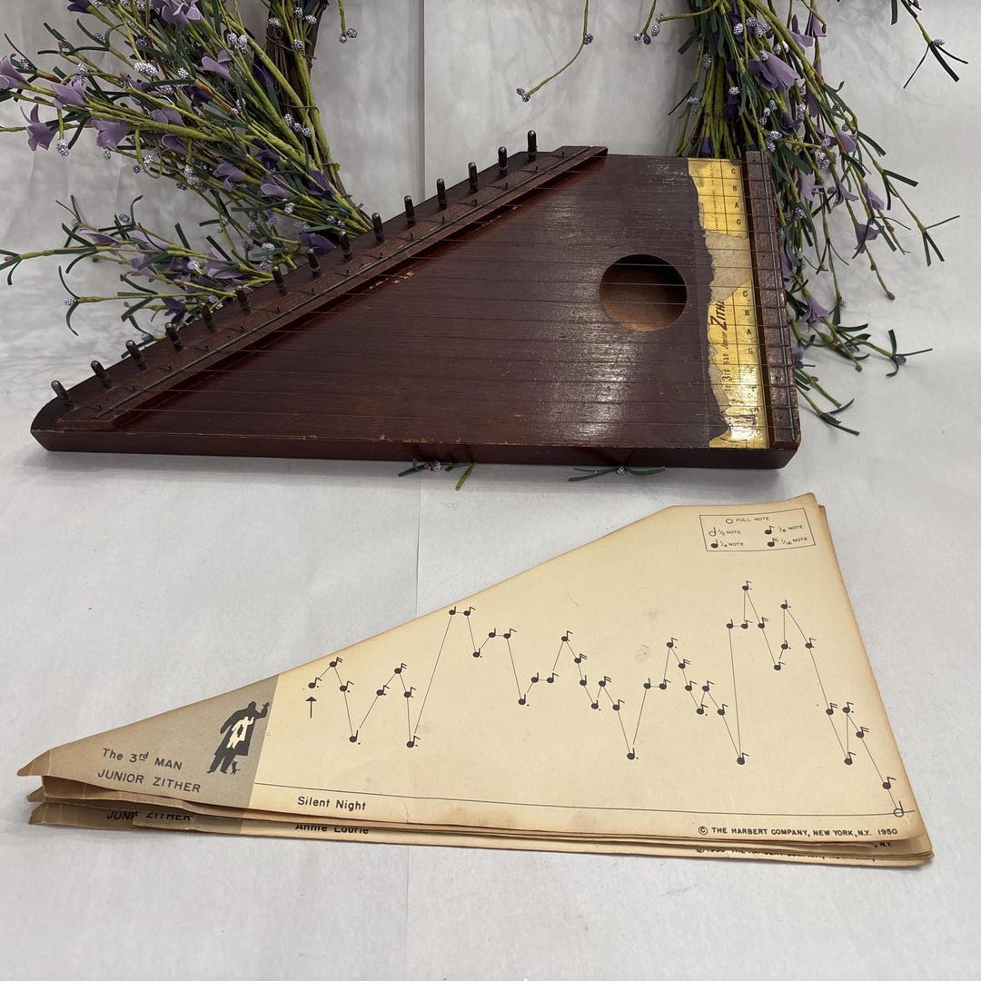 The 3rd Man Junior Zither Lap Harp Harbert Co USA Vintage 1950s - Etsy