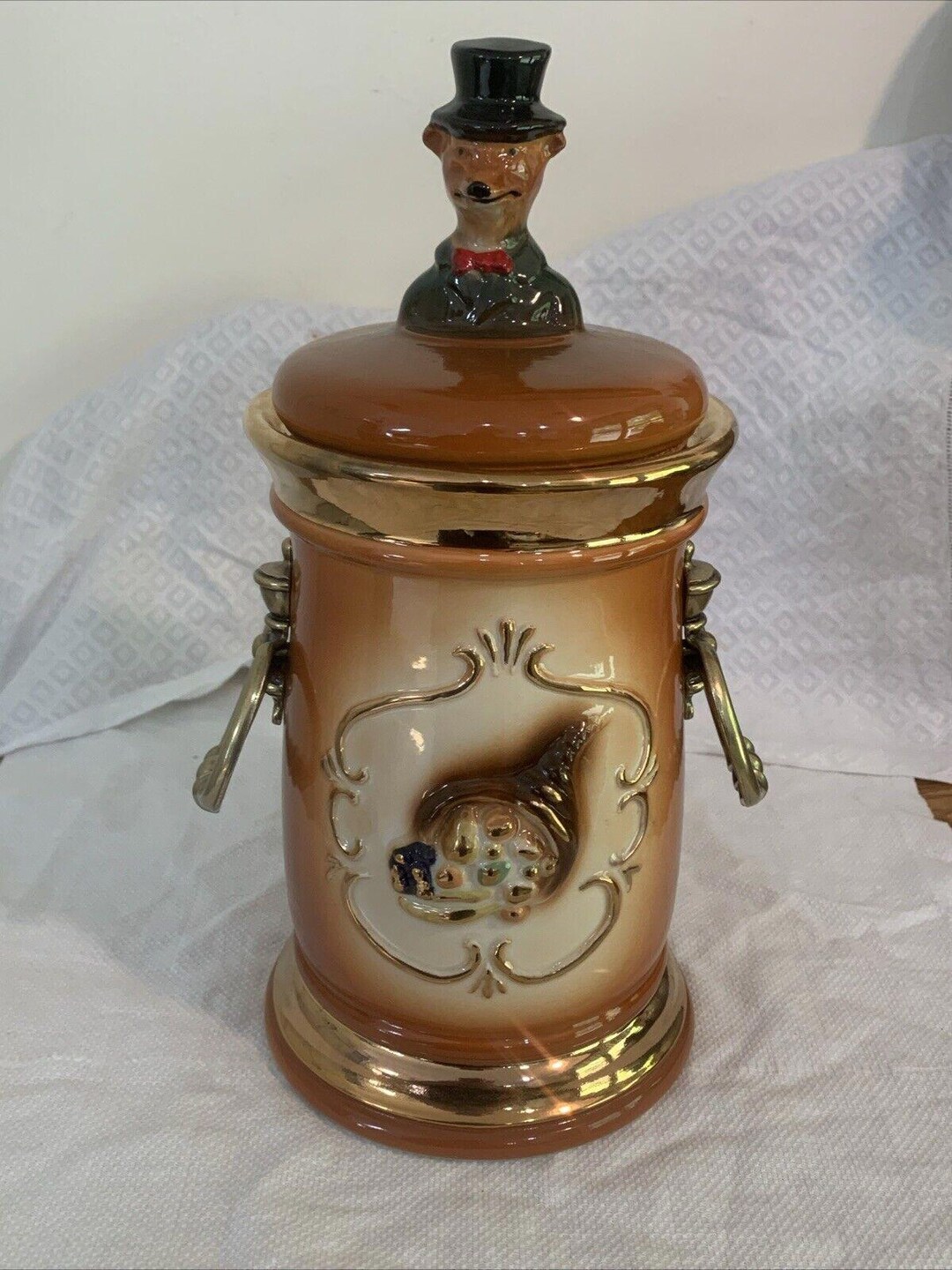 VTG Jim Beam 1977 Humidor Canister Jar Storage Fox Lid Whiskey ...