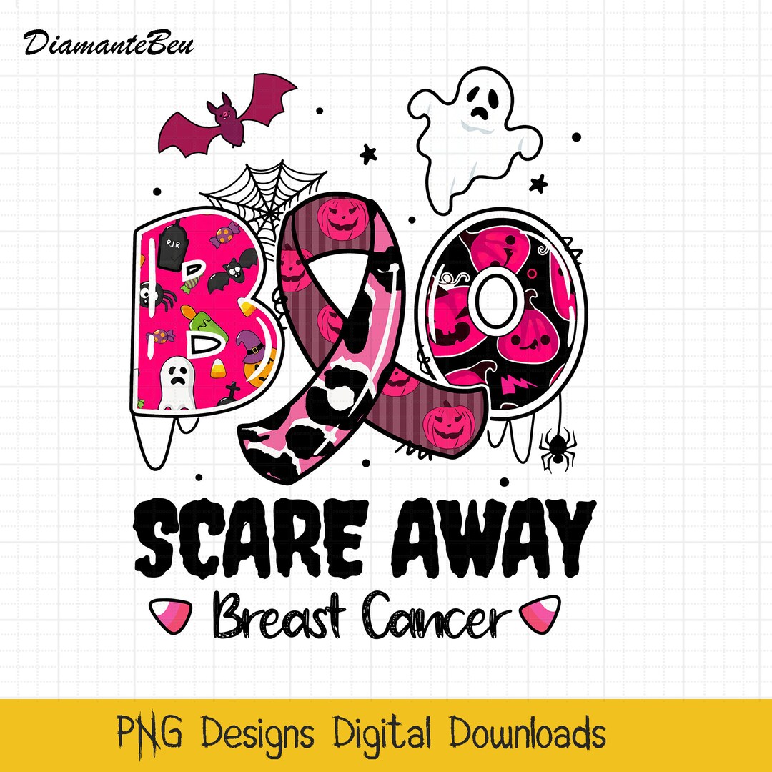 Boo Scare Away Breast Cancer Png, Happy Halloween Png, Spooky Vibes Png ...