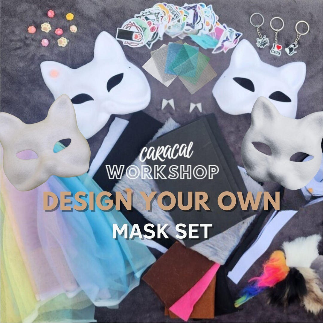 DIY KIT - Therian Mask Set - Design Your Own Mask - Ready to Ship! - Etsy