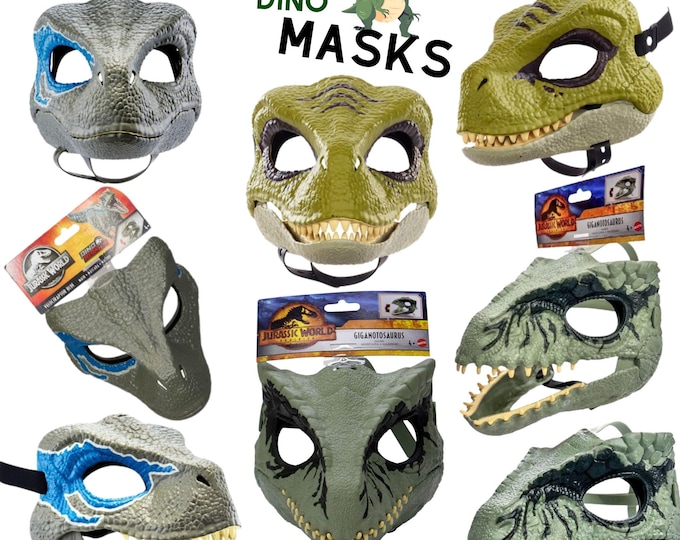 Plain Hard Plastic Original Dino Mask - Jurassic World - READY TO SHIP ...