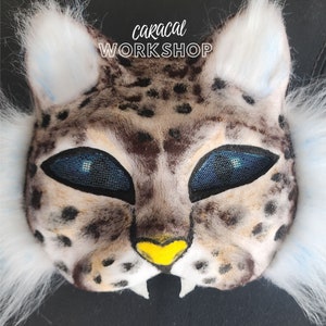 Snow Leopard Mask - Customizable Furry Costume Accessory - Gift for ...
