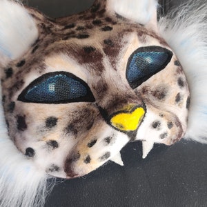Snow Leopard Mask - Customizable Furry Costume Accessory - Gift for ...