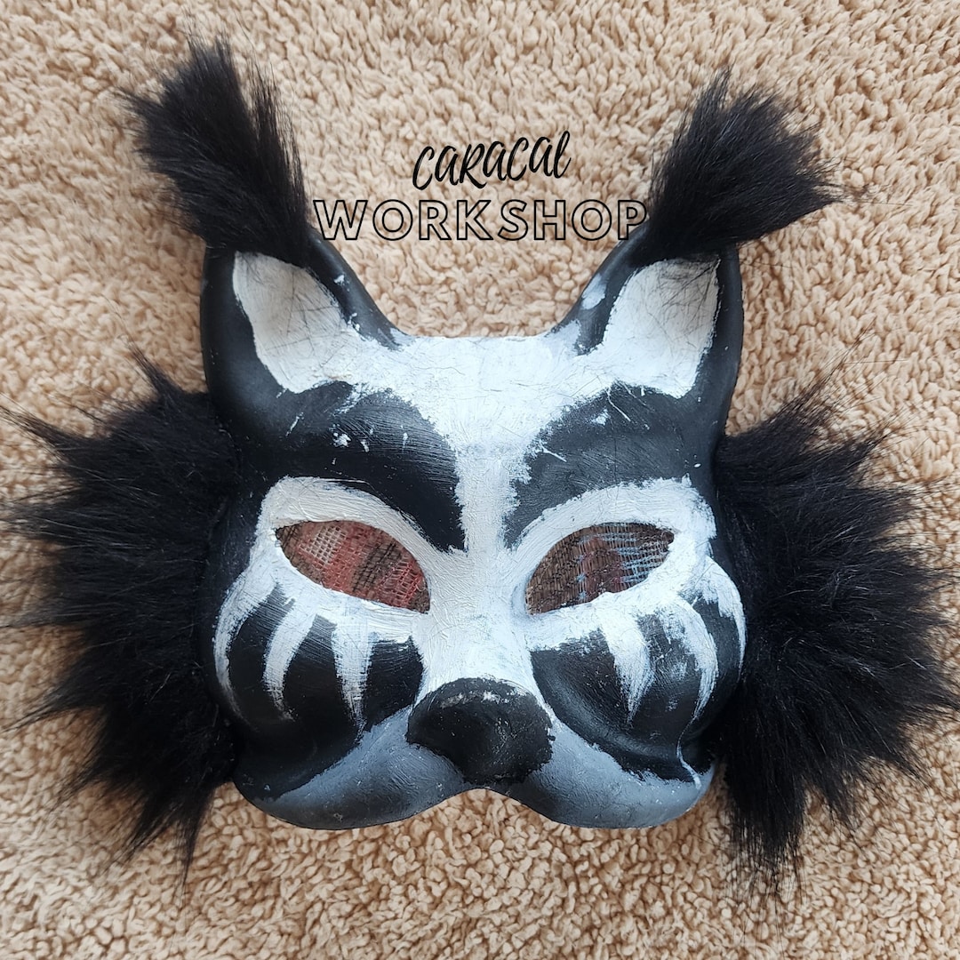 Therian Furry Lynx Cat Mask Cosplay Gear, Handcrafted Perfect Gift for ...