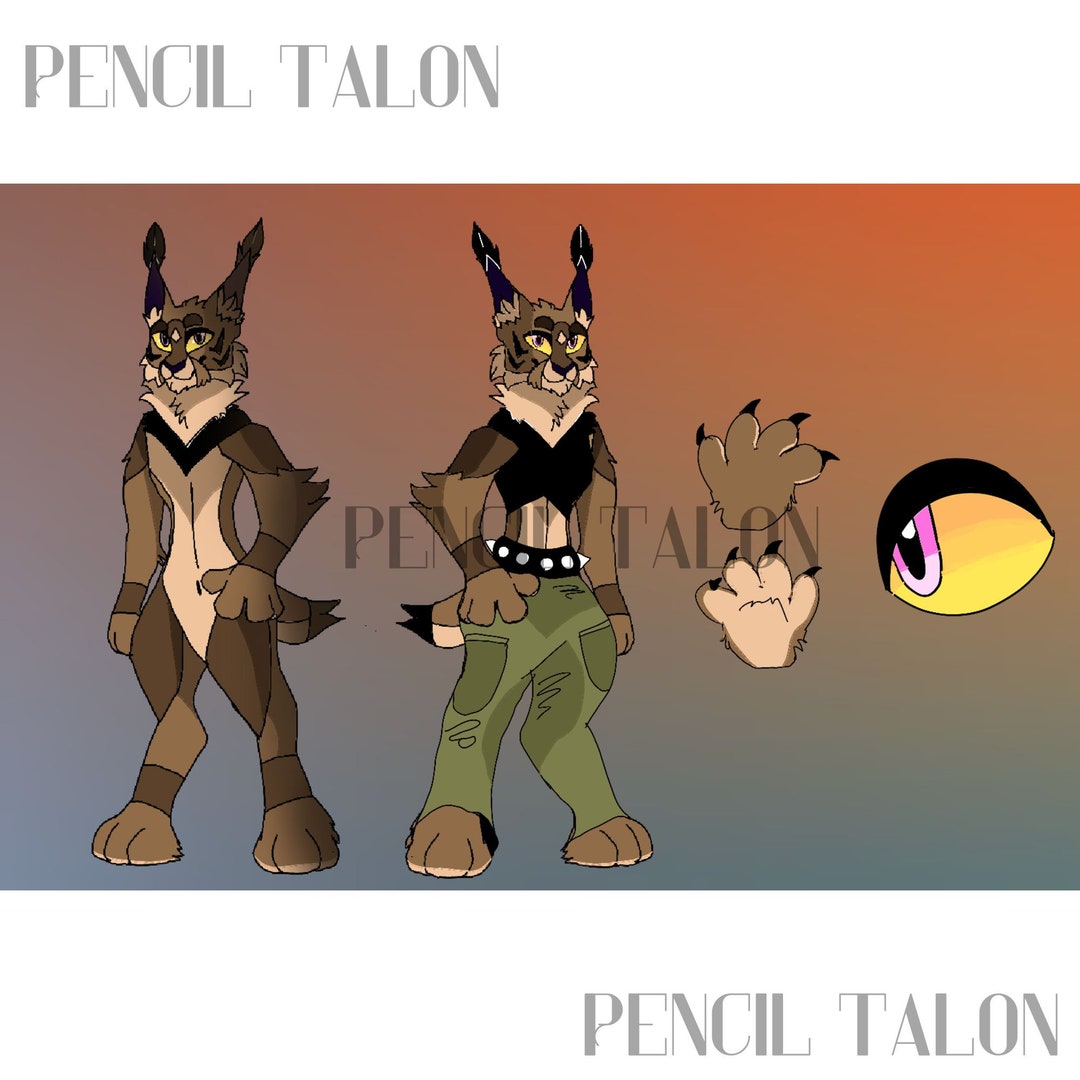 Custom Furry/ Feral Reference Sheet Digital Art Commission, Fursona ...