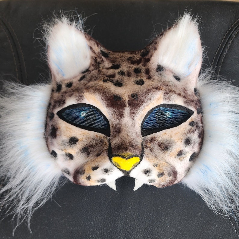 Snow Leopard Mask - Customizable Furry Costume Accessory - Gift for ...