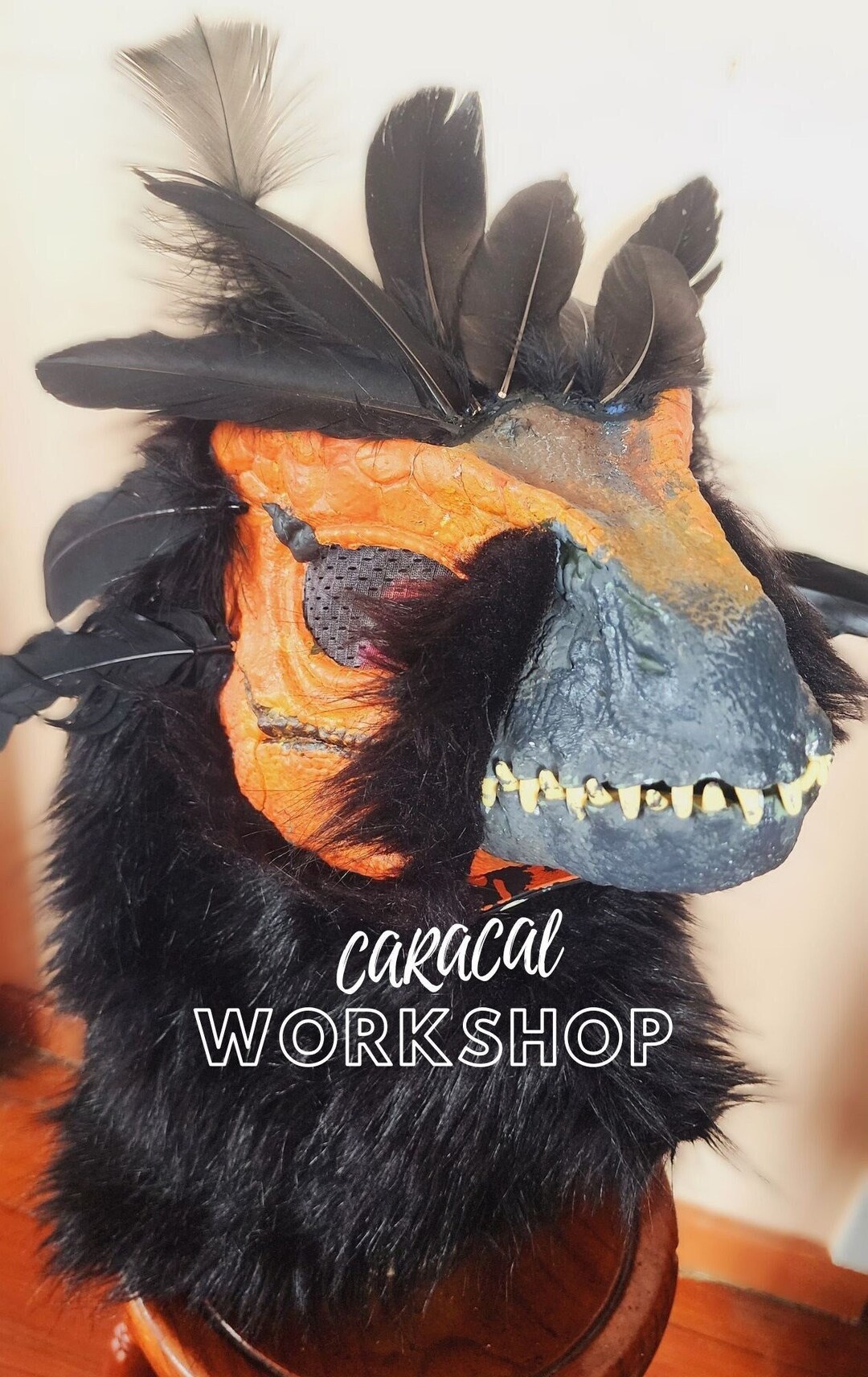 Wild Archeopteryx Furry Dino Mask, Handcrafted Raptor Fursuit, Fake ...
