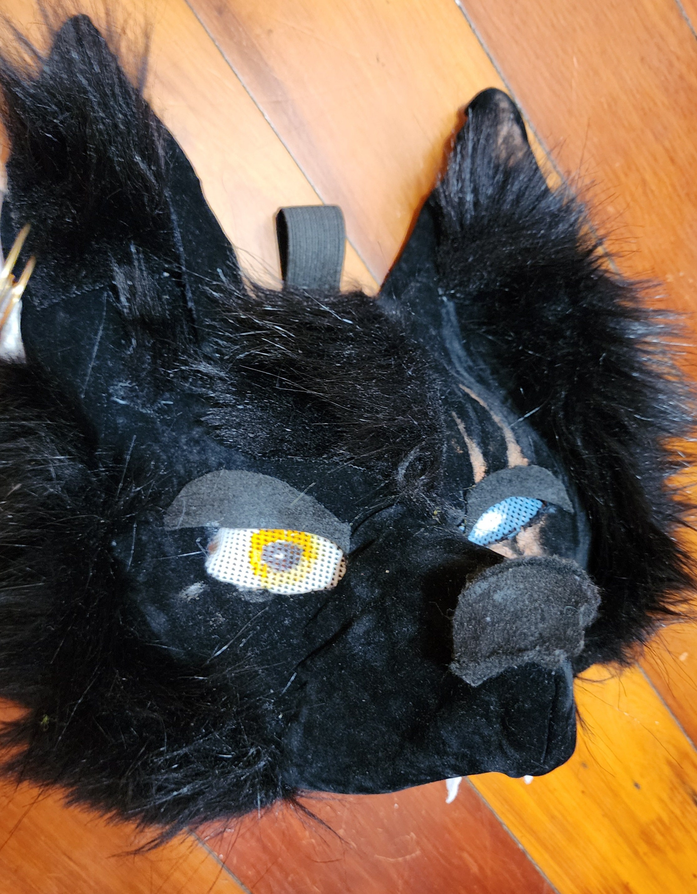 Black Wolf With Scars Therian Cat Mask and Tail Customizable Furry ...