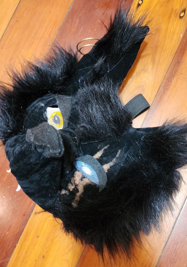 Black Wolf With Scars Therian Cat Mask and Tail - Customizable Furry ...