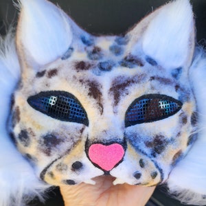 Snow Leopard Mask - Customizable Furry Costume Accessory - Gift for ...