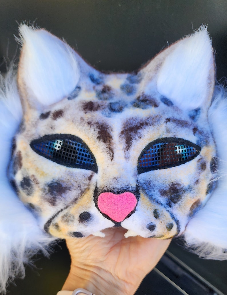 Snow Leopard Mask - Customizable Furry Costume Accessory - Gift for ...