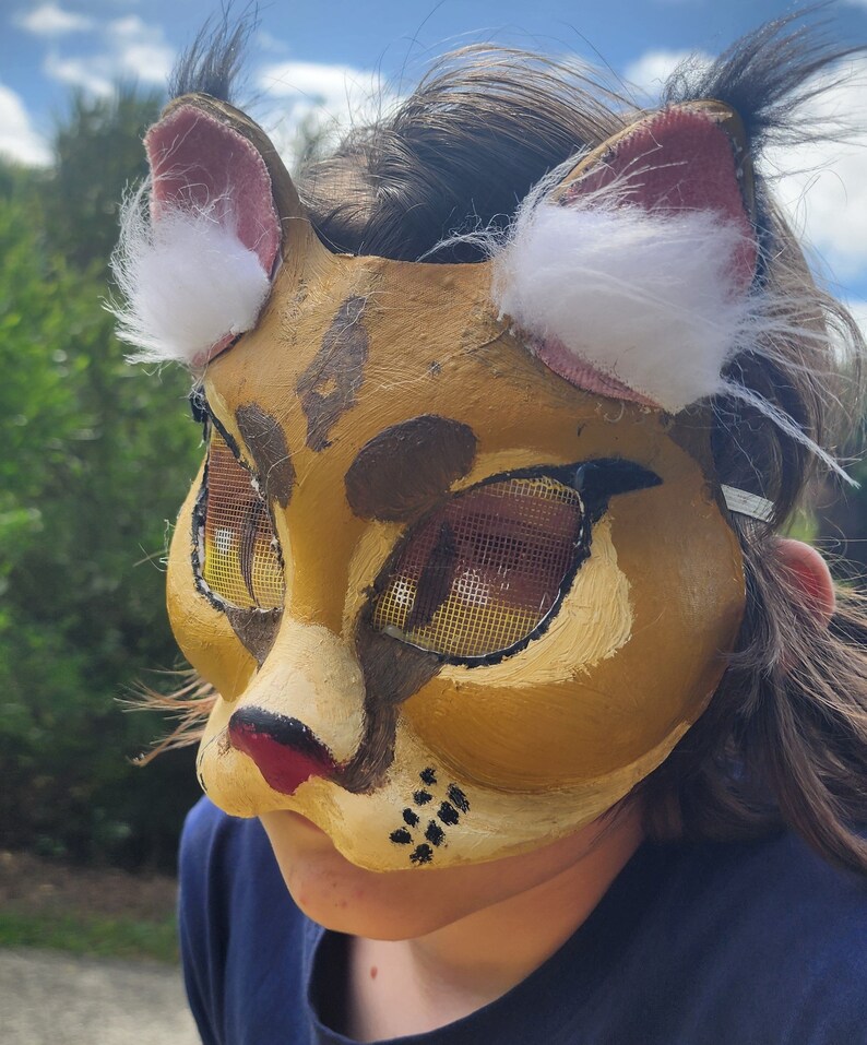 Therian Caracal Cat Mask and Tail Set Cosplay Essentials Otherkin Gear ...