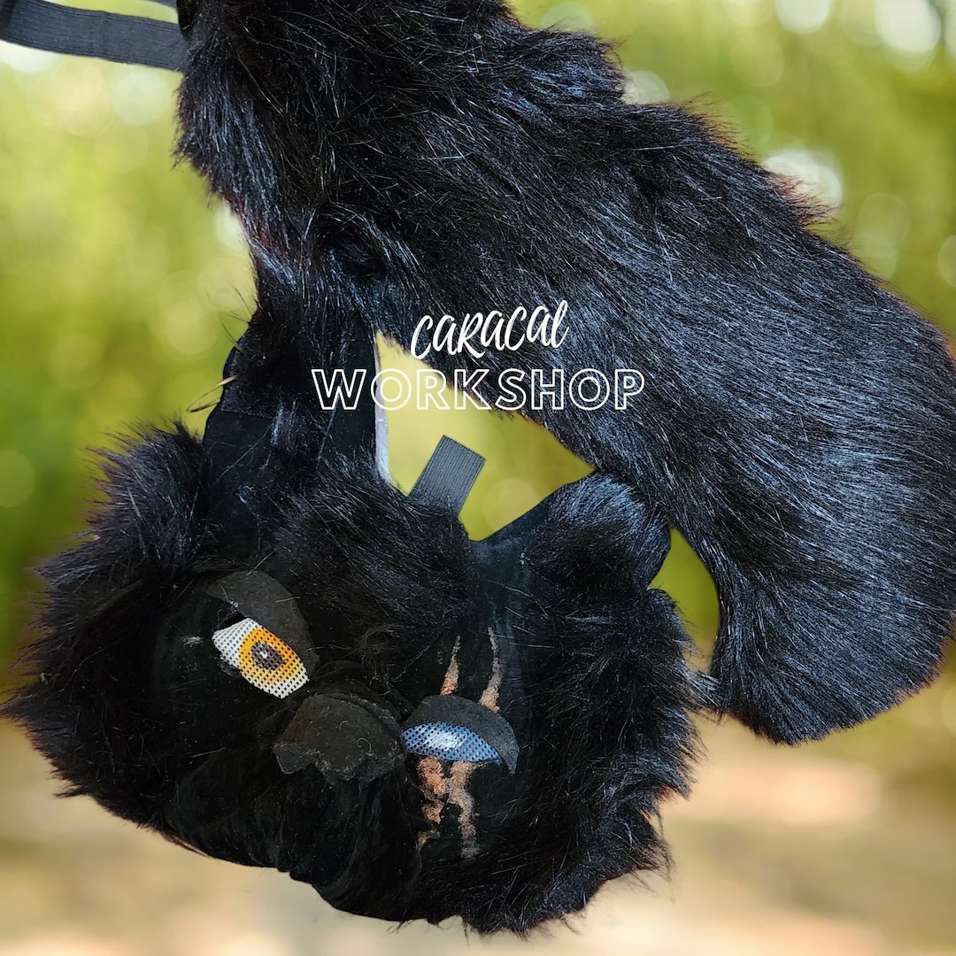 Black Wolf With Scars Therian Cat Mask and Tail - Customizable Furry ...