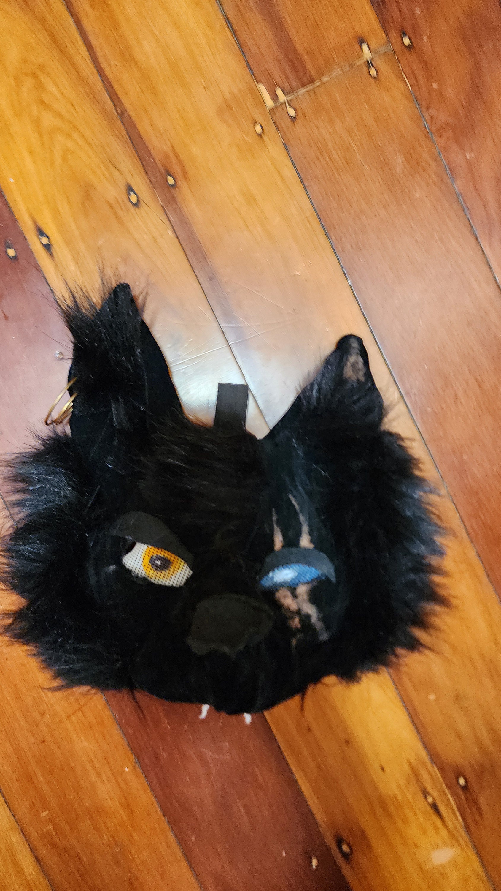 Black Wolf With Scars Therian Cat Mask and Tail Customizable Furry ...