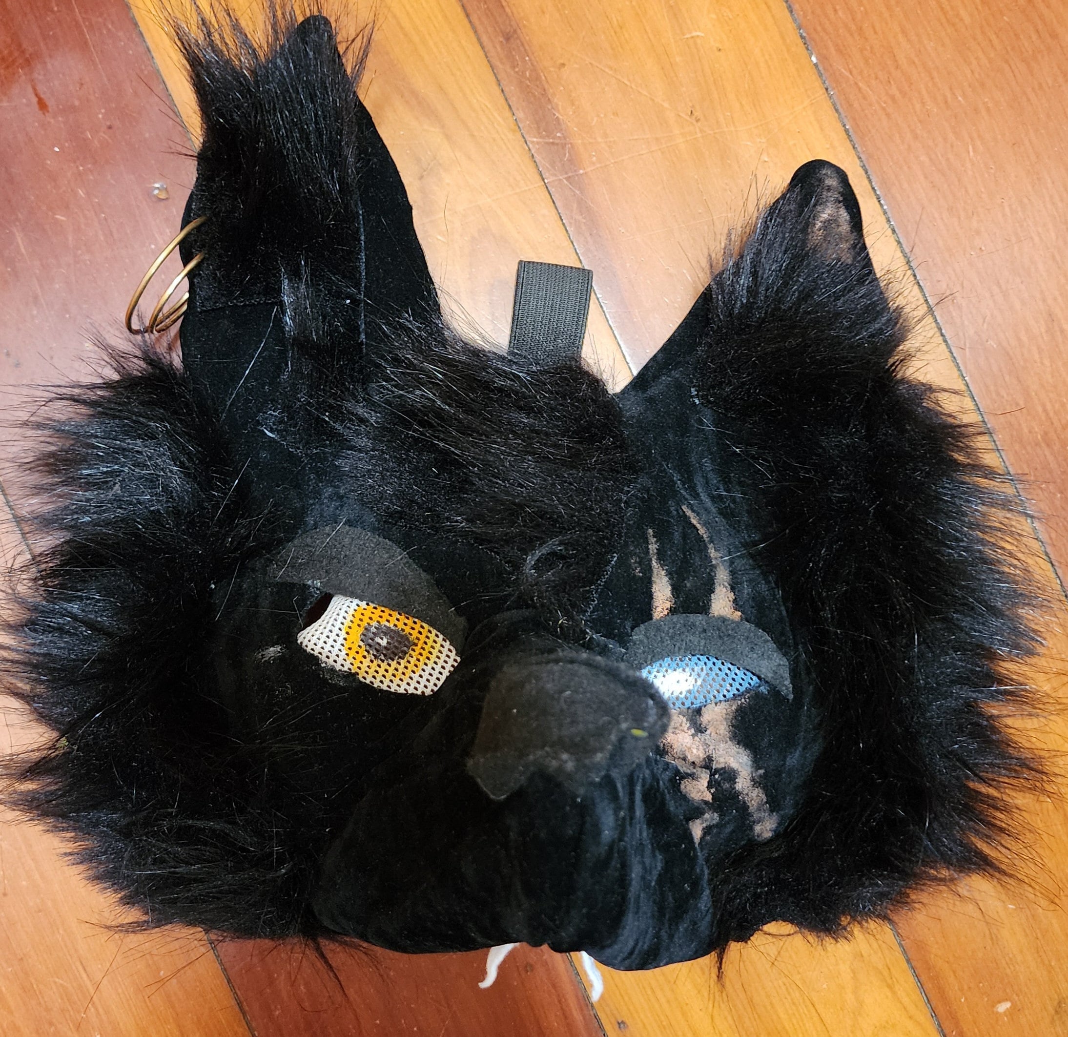Black Wolf With Scars Therian Cat Mask and Tail Customizable Furry ...
