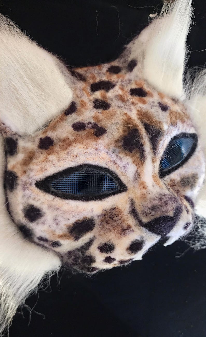 Snow Leopard Mask - Customizable Furry Costume Accessory - Gift for ...