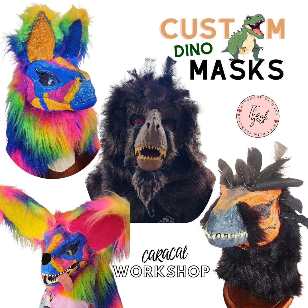 Custom Dino Masks Raptor Partial Fursuit Dinosaur Fans Gift ...