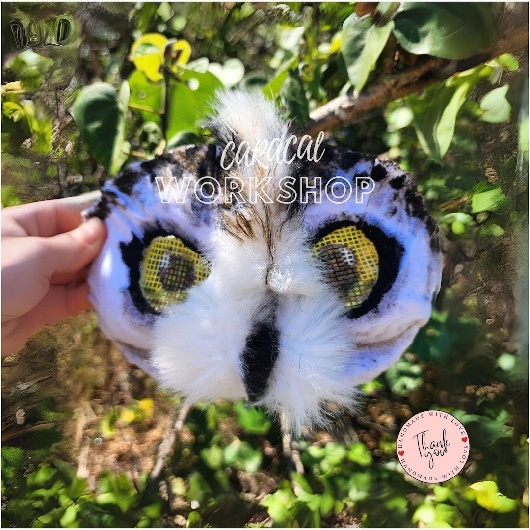 Snowy Owl Mask for Therians and Furries - Unique Quadrobics Gear - Gift ...