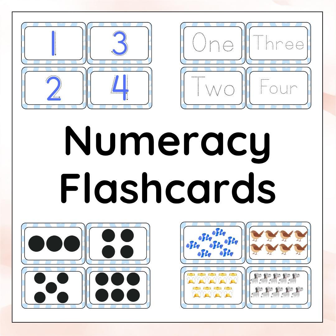 Printable Number Tracing Flashcards 1–10 | Counting Animals, Dots ...