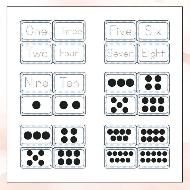 Printable Number Tracing Flashcards 1–10 | Counting Animals, Dots ...